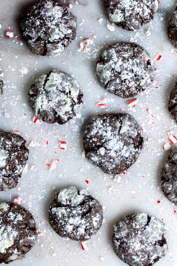 Chocolate Peppermint Crinkle Cookies - The Night Owl Chef