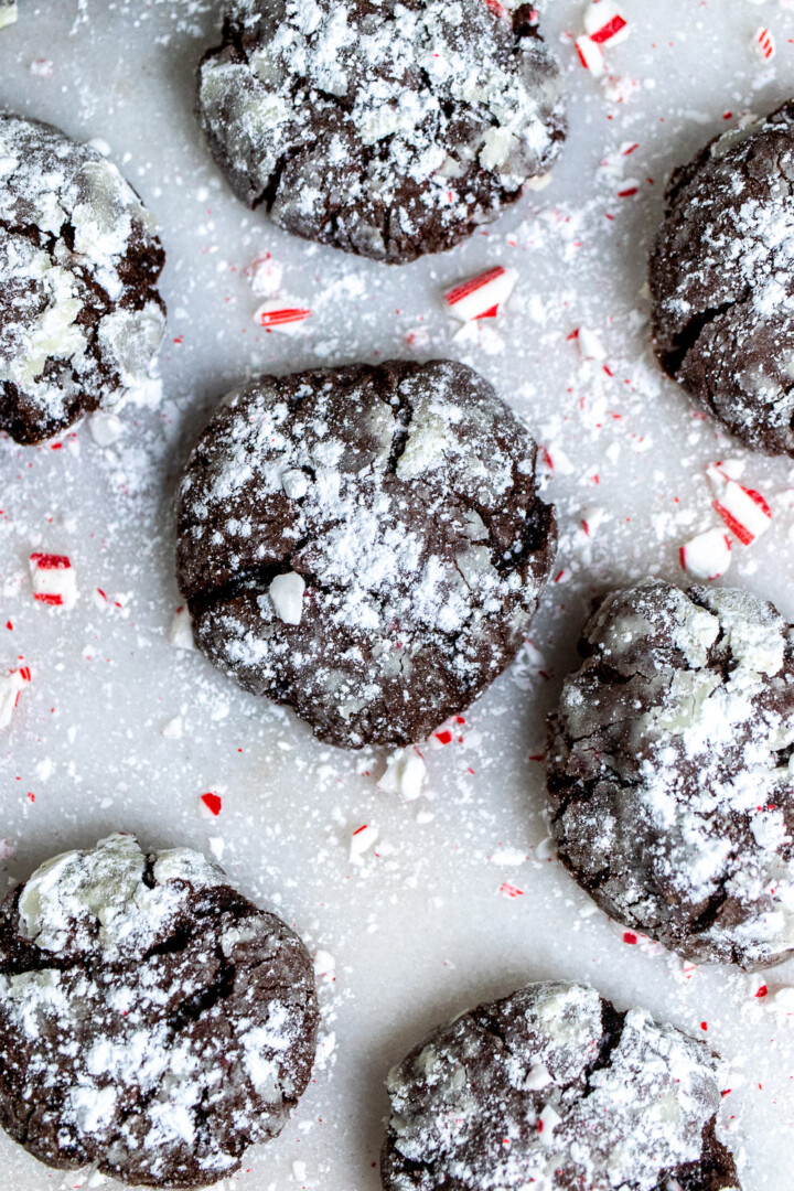 Chocolate Peppermint Crinkle Cookies - The Night Owl Chef