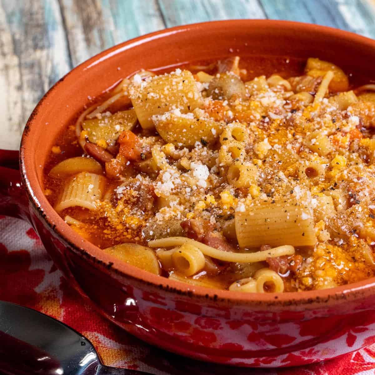Pasta and Potato Soup (Pasta e Patate) - The Night Owl Chef