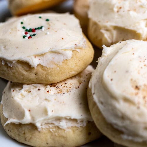 Frosted Eggnog Sugar Cookies - The Night Owl Chef
