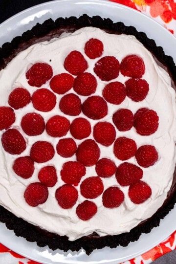 Chocolate Raspberry Tart (with Chambord Whipped Cream) - The Night Owl Chef