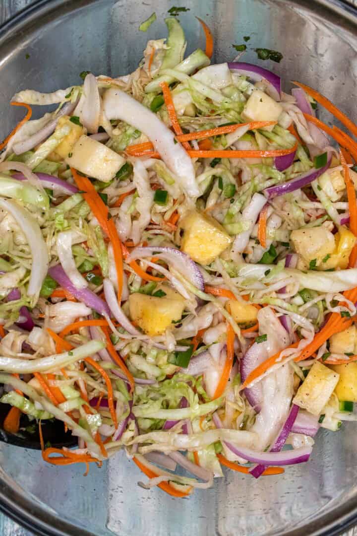 Spicy Pineapple Slaw (No Mayo) -The Night Owl Chef
