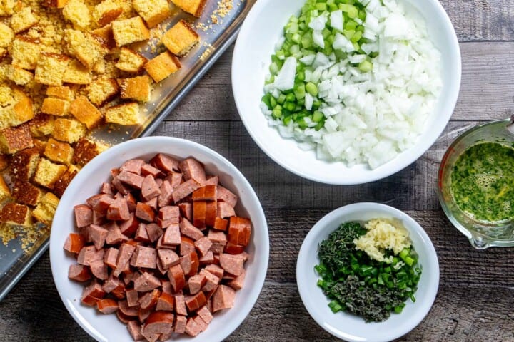 Andouille Sausage & Cornbread Dressing (Stuffing) - The Night Owl Chef