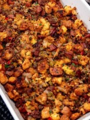 Andouille Sausage & Cornbread Dressing (Stuffing) - The Night Owl Chef